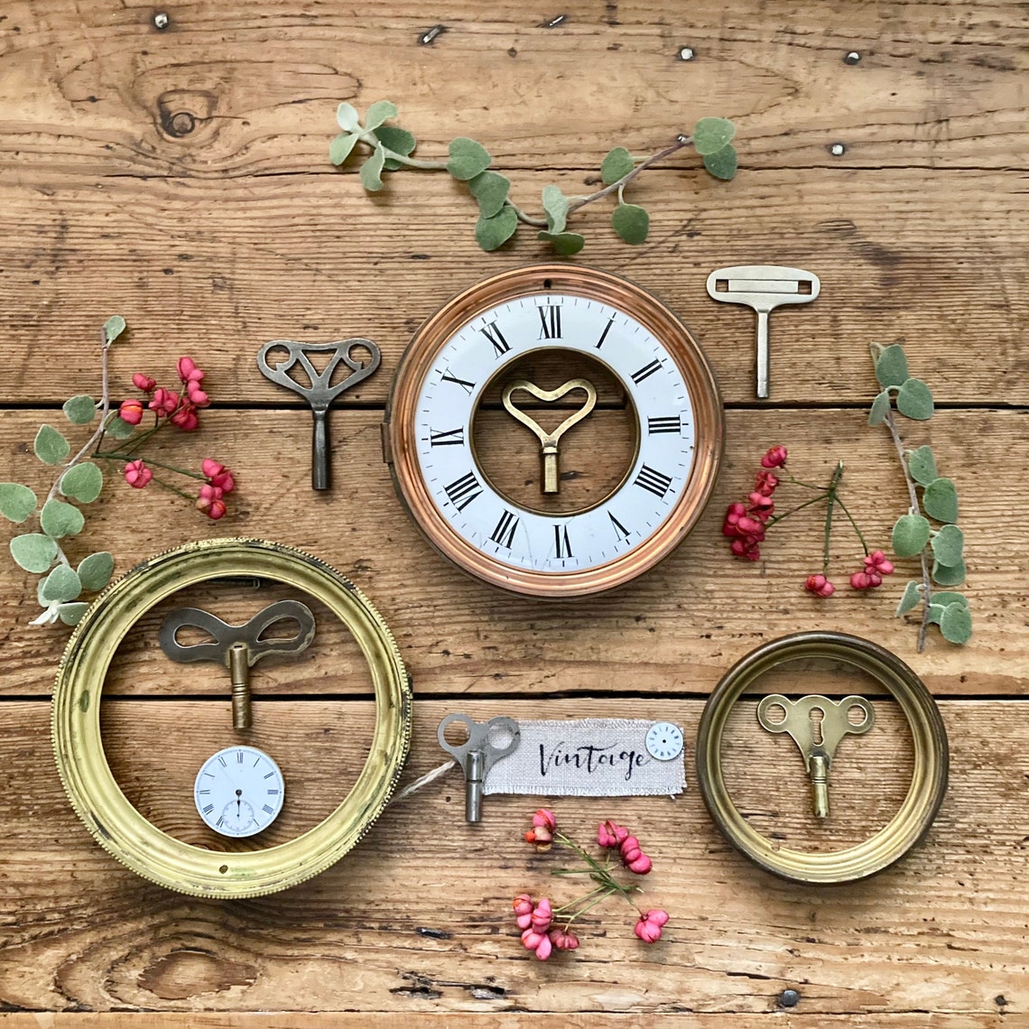 Vintage Clock Keys Heart Shaped Key Old Keys Mantle Clock - Etsy UK