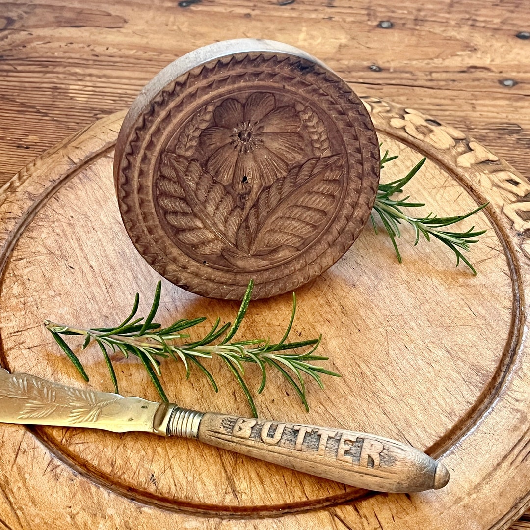 Large Antique Butter Stamp, Victorian Butter Stamp, Rare, Collectible ...