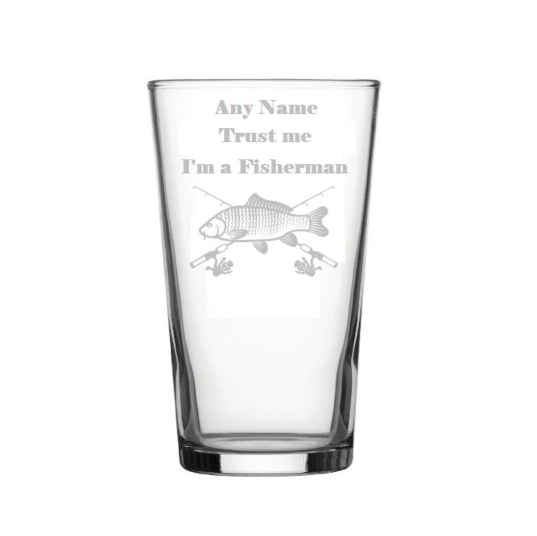 Engraved Fishing Pint Glass Laser Engraved Fish Glass Gift - Etsy