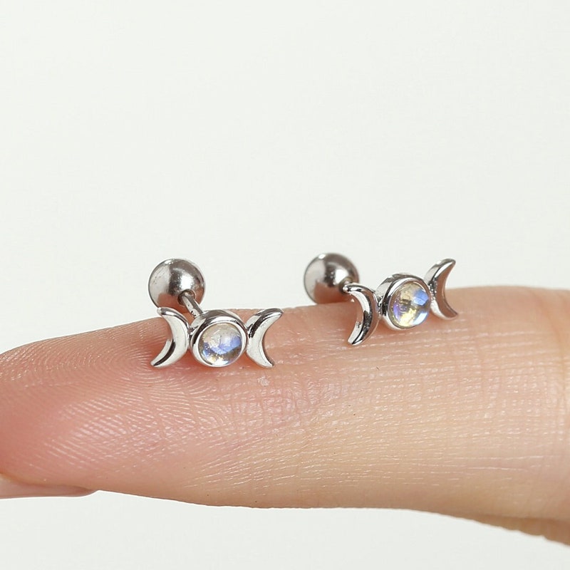 Small Moon Phase Earrings - Etsy