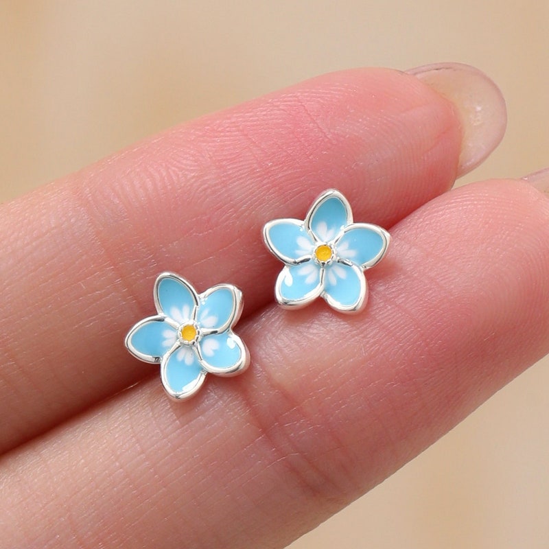 Earring Flower Turquoise - Etsy UK