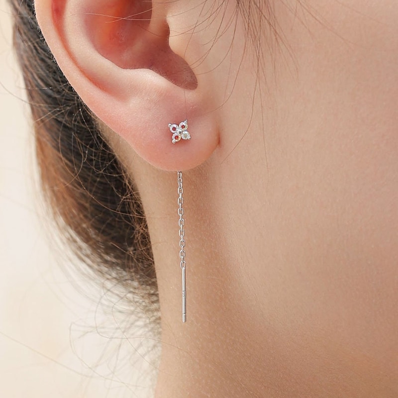 Flower Threader Earrings - Etsy