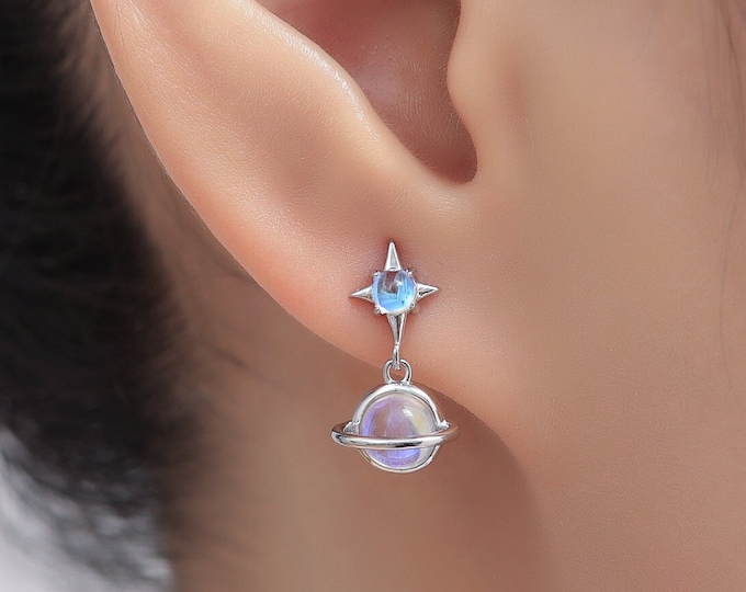 Solar System Earrings, Planet Earrings, Large Dangle Earrings, Galaxy ...