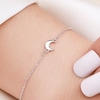 Dainty Opal Moon Bracelet, Crescent Moon and Star Sterling Silver ...