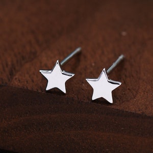 Tiny Star Stud Earrings in Sterling Silver, Dainty, Celestial Stud, Delicate and Pretty - Etsy