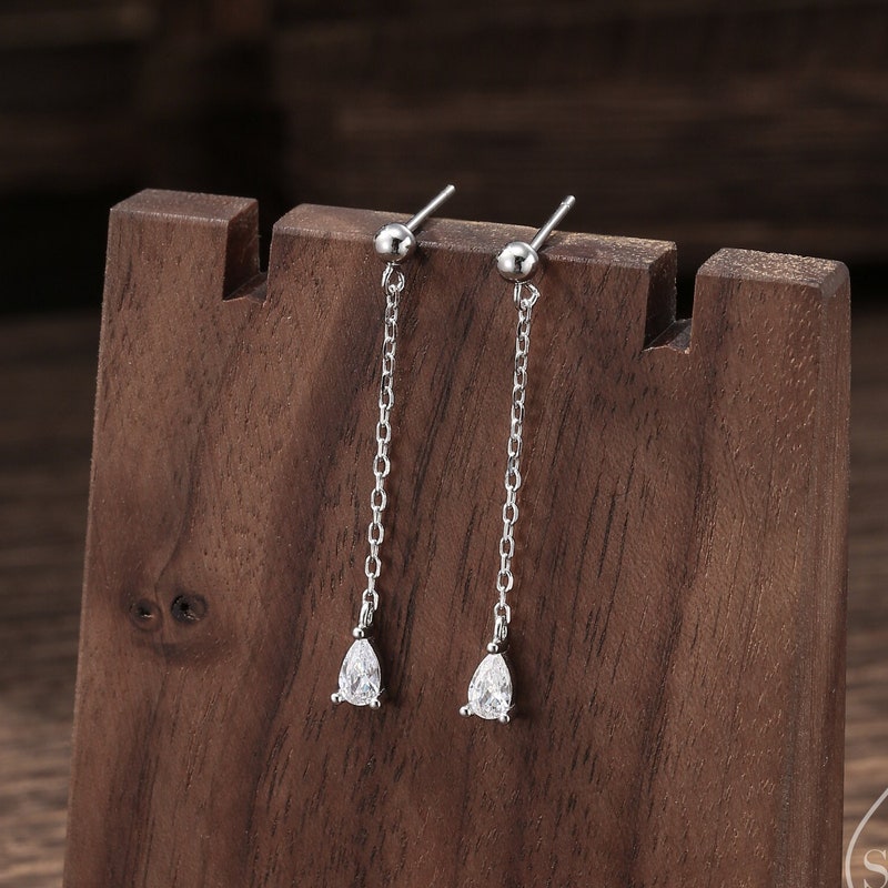 Crystal Chain Earrings - Etsy