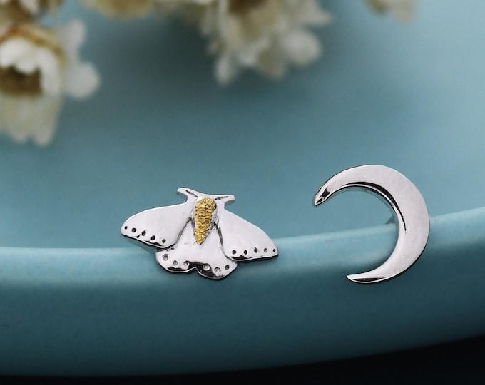 Moth Earrings. Gold Moth Earrings. Statement Earrings. Insect Earrings ...
