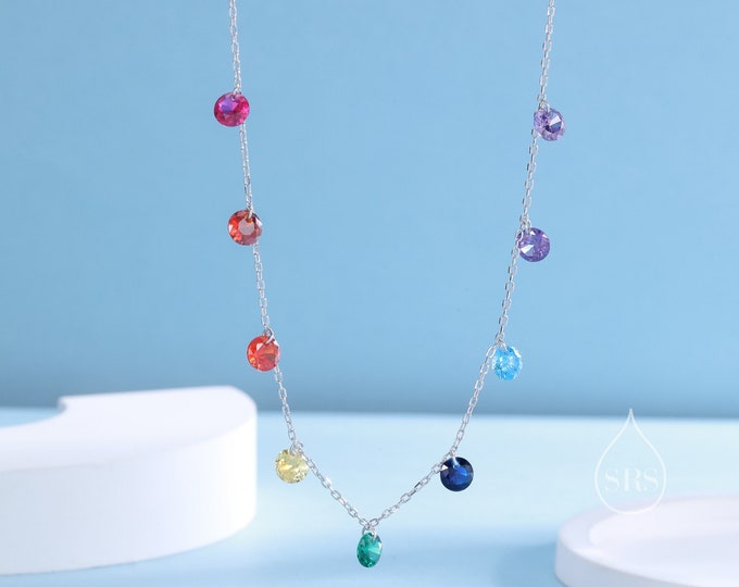 Swarovski Like Multi-colored Necklace. Gema. Contemporary Look Crystal ...
