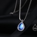 Aurora Moonstone Droplet Pendant Necklace in Sterling Silver, Lab ...