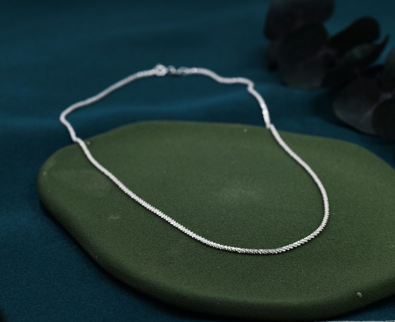 Sterling Silver Sparkle Chain Necklace Margarita Chain - Etsy