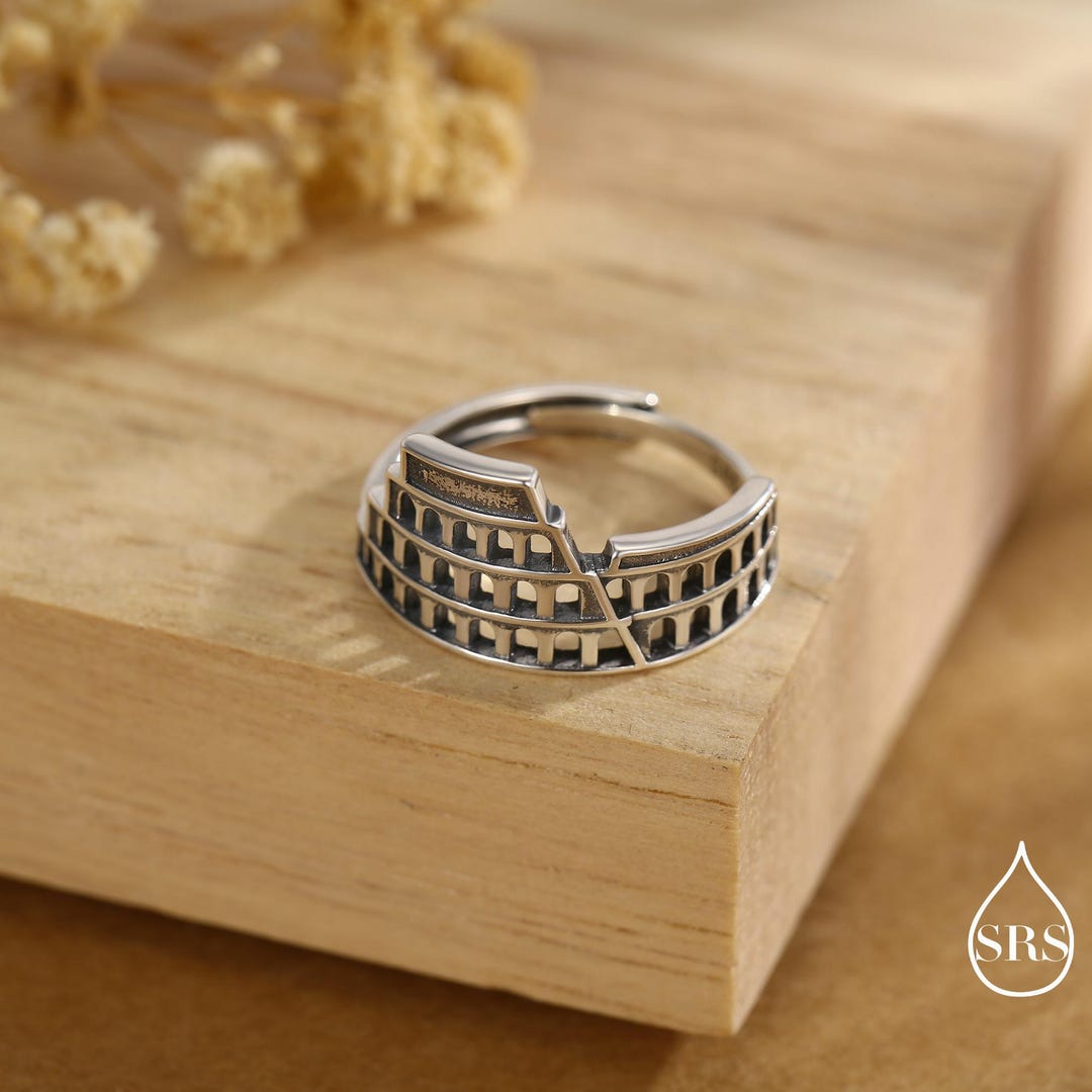 Colosseum Inspired Sterling Silver Adjustable Ring – Ancient Rome ...
