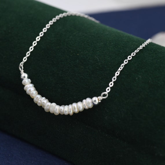 Sterling Silver Irregular Shape Freshwater Pearl Necklace - Etsy