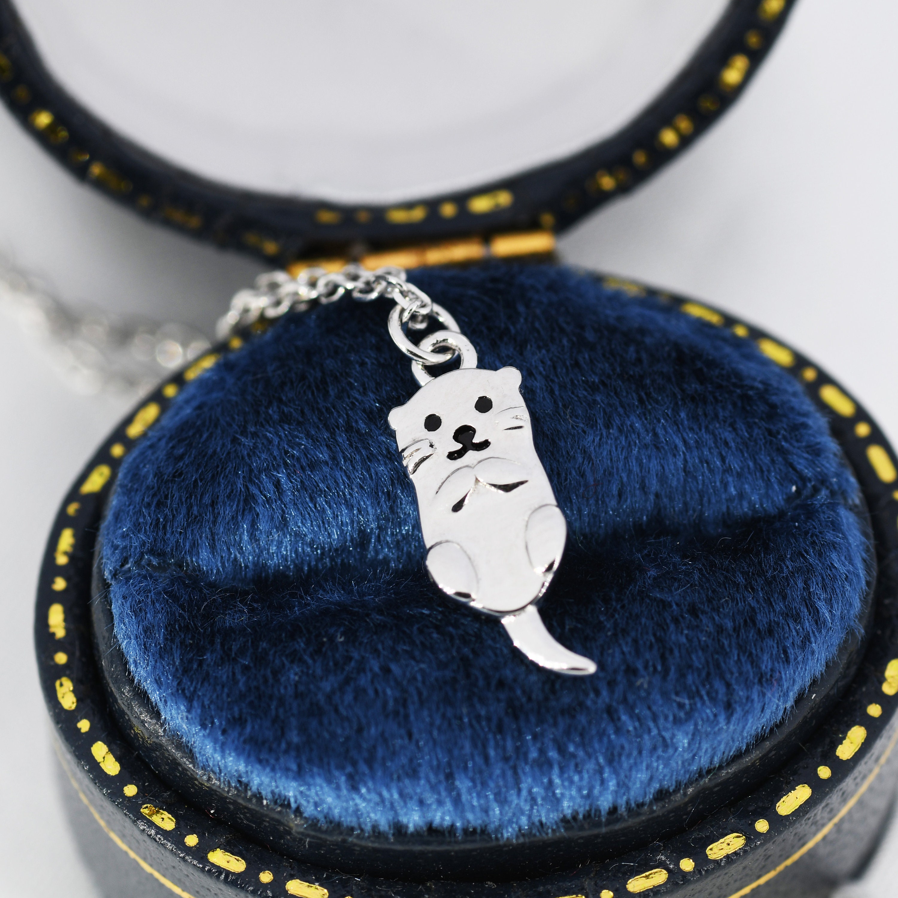 Otter Pendant Necklace in Sterling Silver Cute Otter | Etsy
