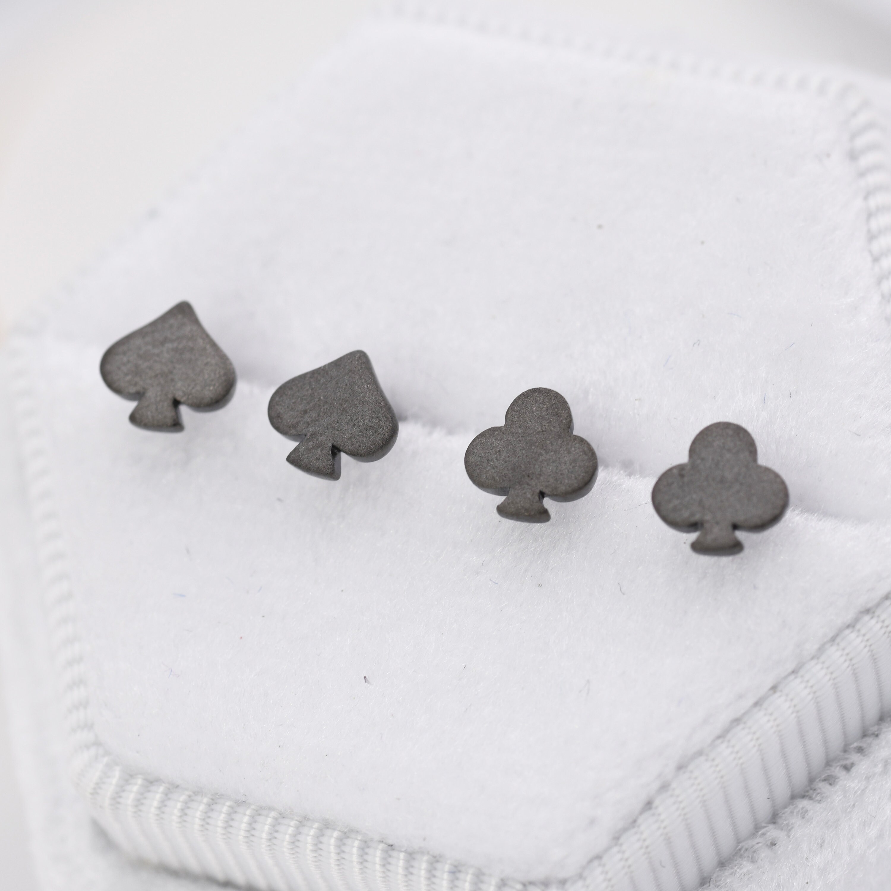 Card Suit Stud Earrings in Sterling Silver Spade Earrings | Etsy