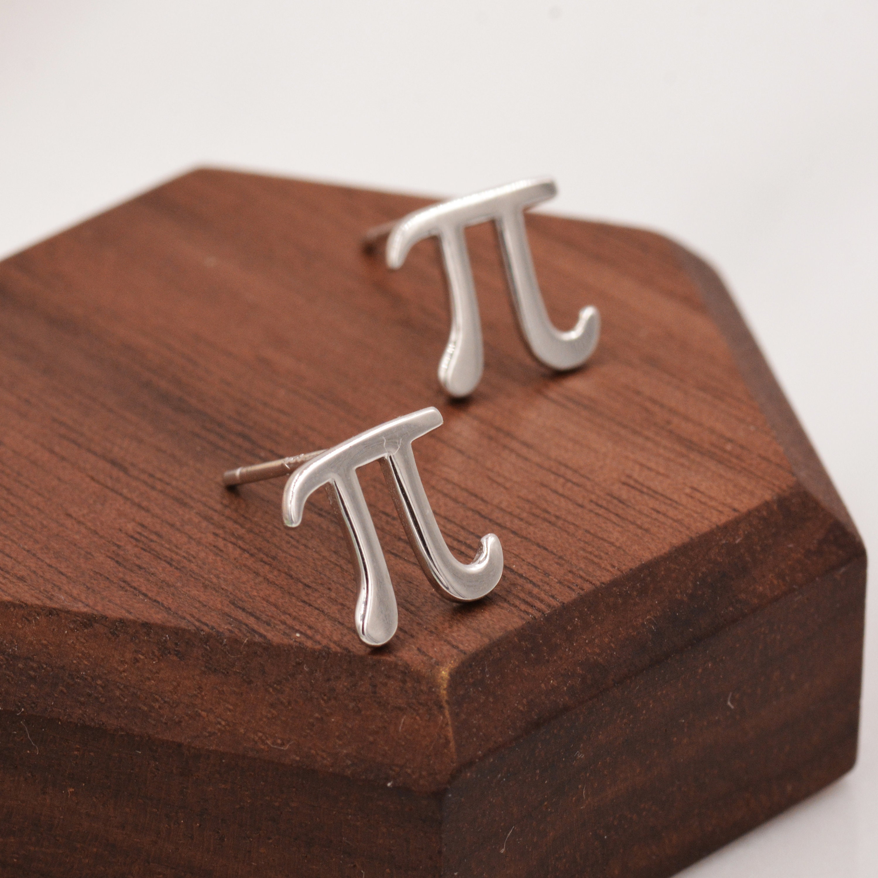 Sterling Silver Pi Stud Earrings Mathematical Earrings - Etsy UK