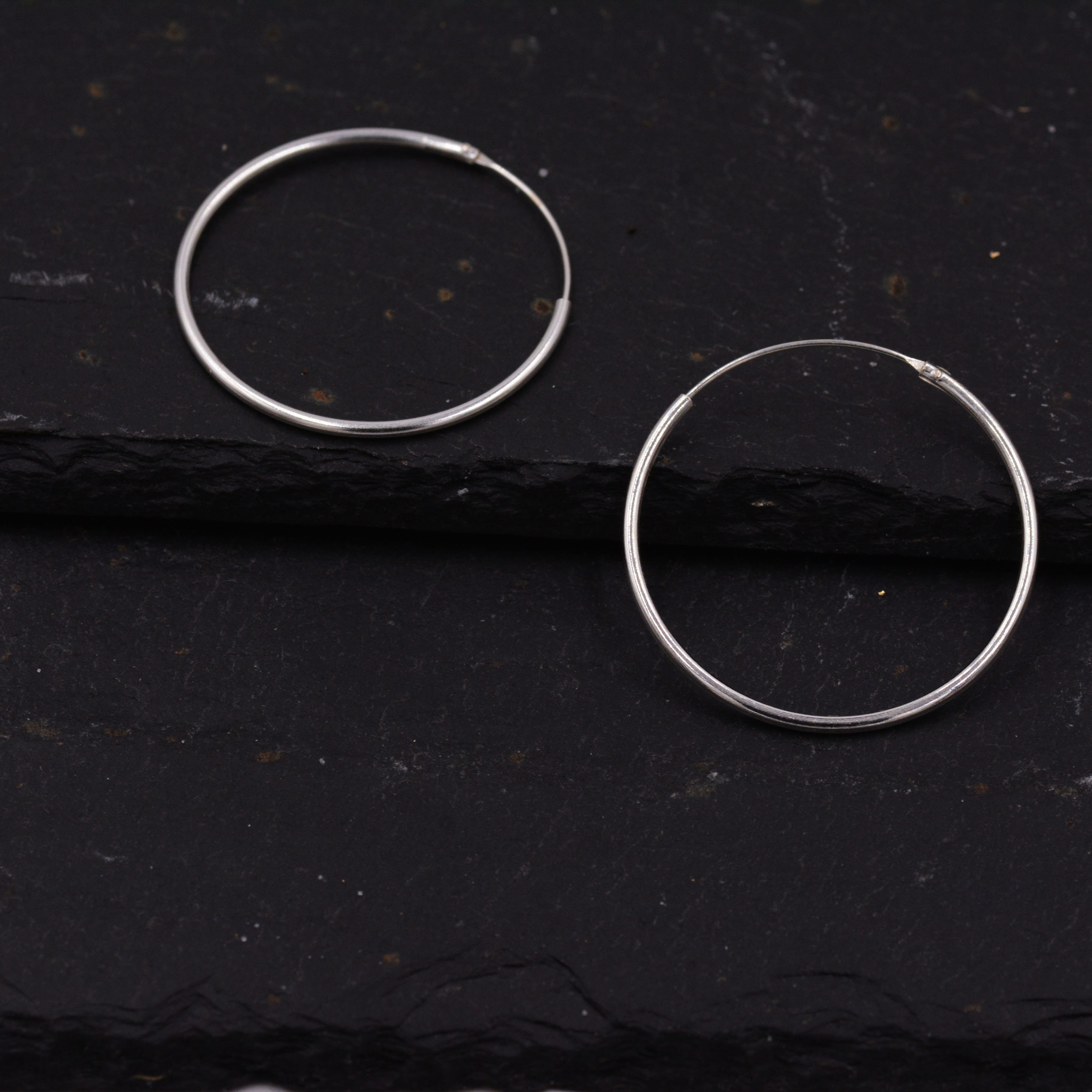 Geometric Small and Large Circle Hoop Earrings in Sterling - Etsy UK
