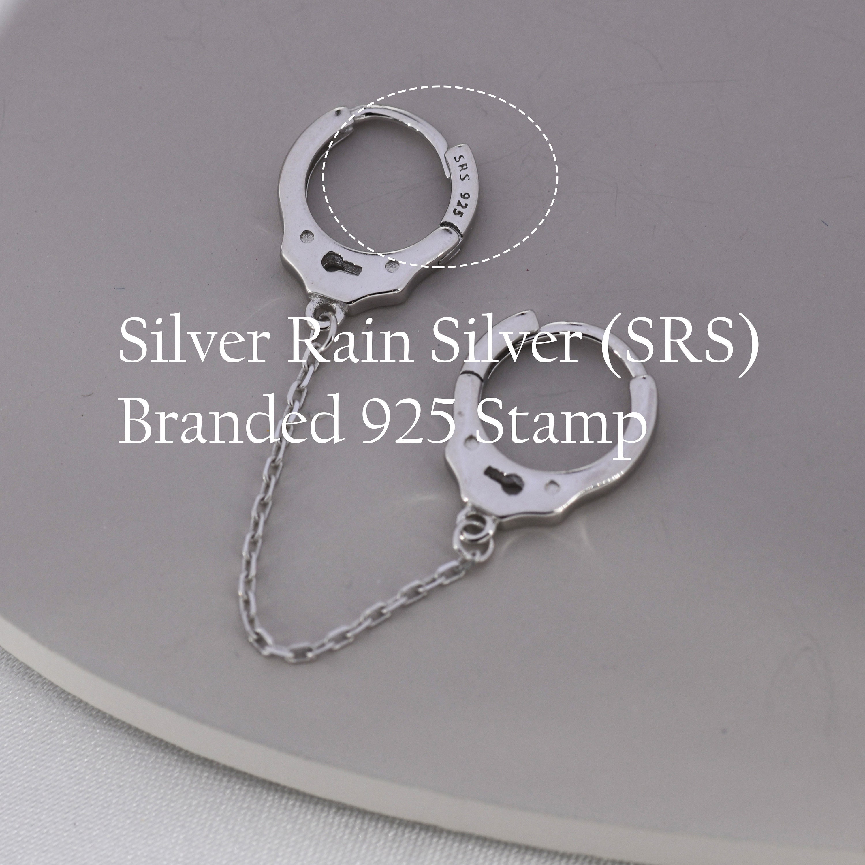 Handcuff Hoop Earrings With a Linking Chain Silver or Gold - Etsy