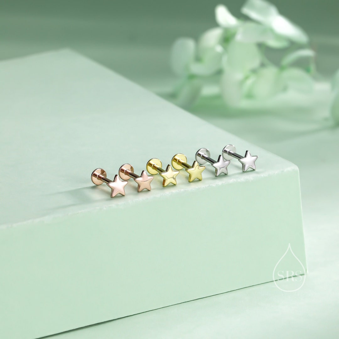 Tiny Star Internally Threaded Flat Back/screw Back(barbell)/ Stud ...