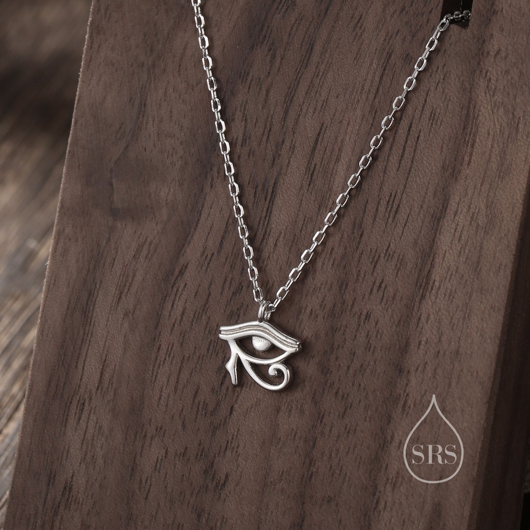 Tiny Eye of Horus Pendant Necklace in Sterling Silver, Silver or Gold ...