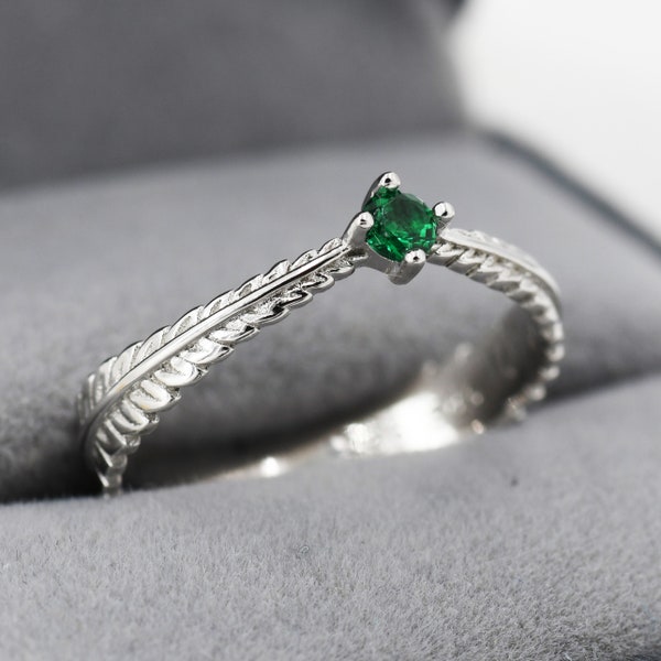 Sterling Silver Leaf Ring Etsy