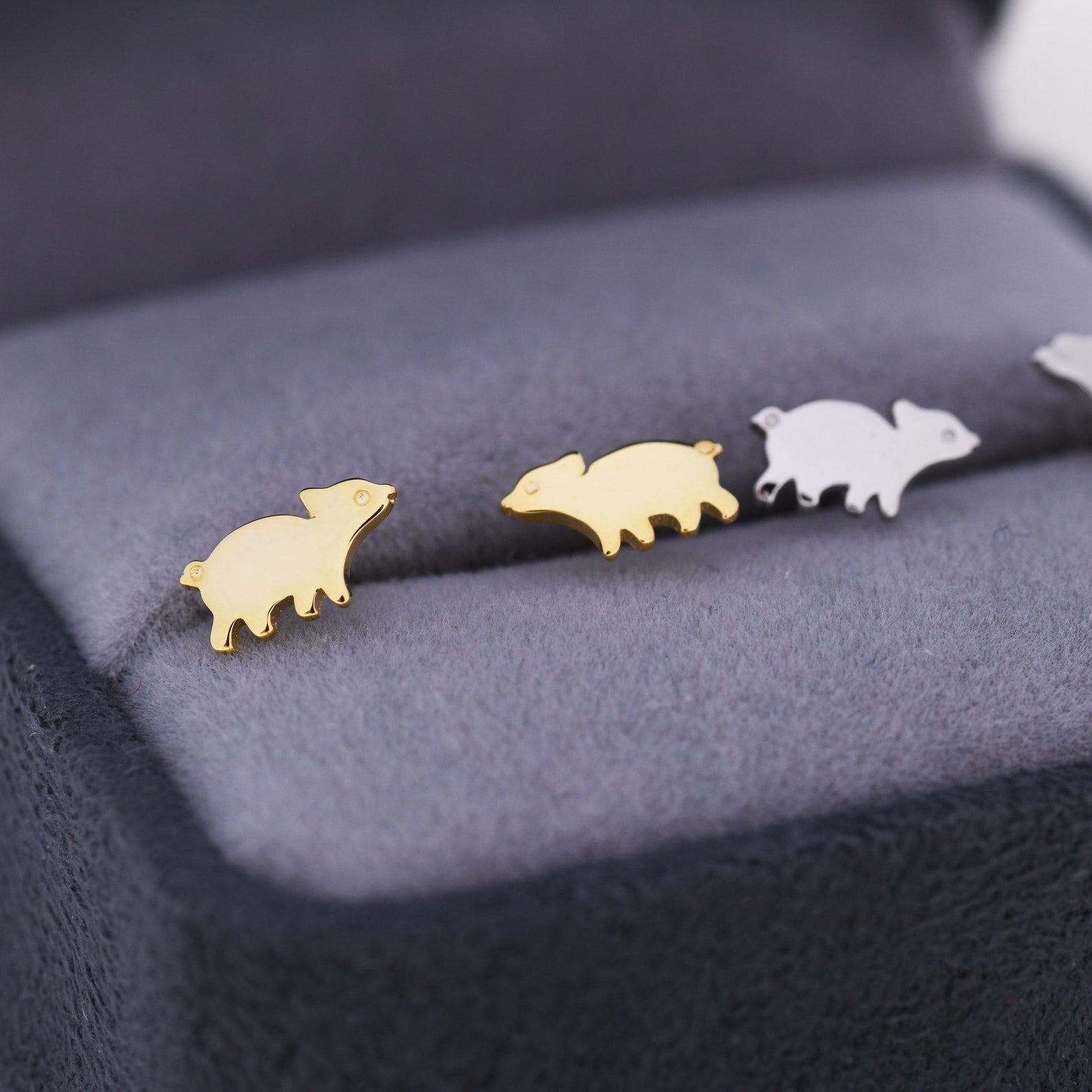 Baby Pig Stud Earrings in Sterling Silver Piglet Earrings | Etsy