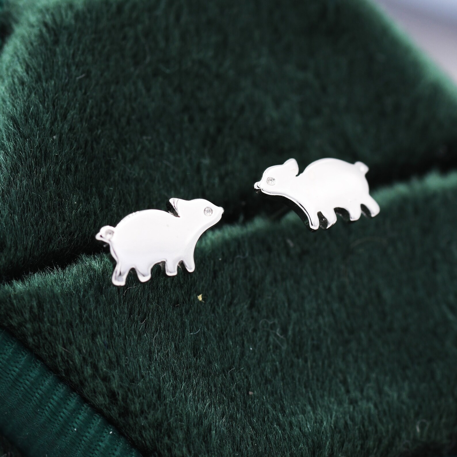 Baby Pig Stud Earrings in Sterling Silver Piglet Earrings | Etsy
