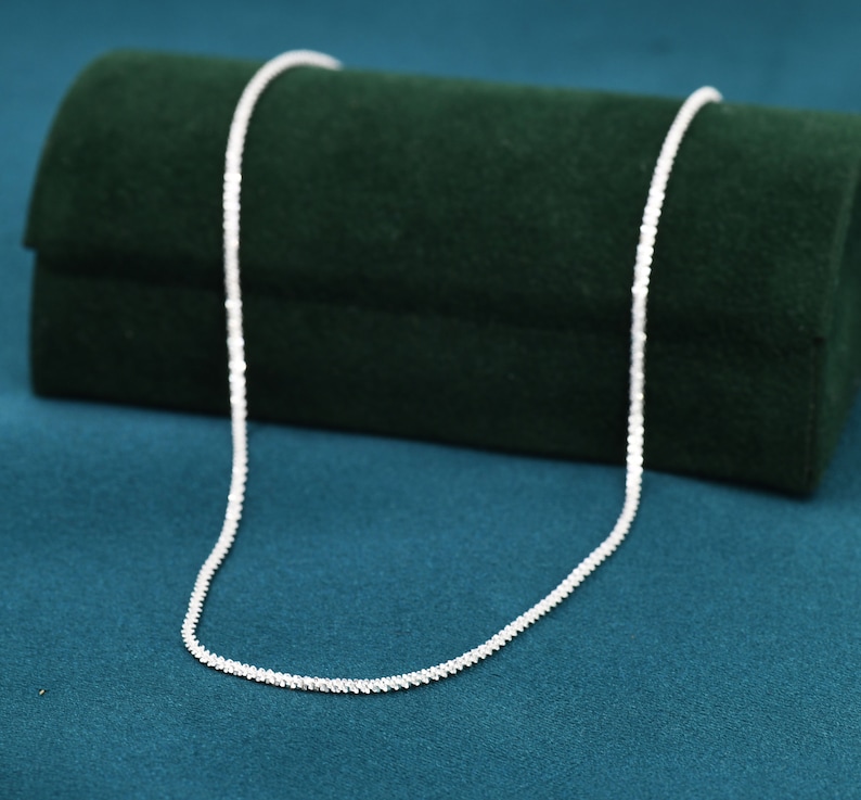 Sterling Silver Sparkle Chain Necklace Margarita Chain - Etsy