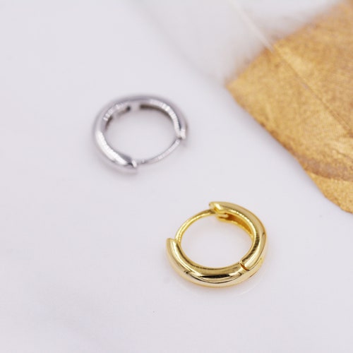 Pair of Small Rectangular Hoop Earrings in Sterling Silver | Etsy UK