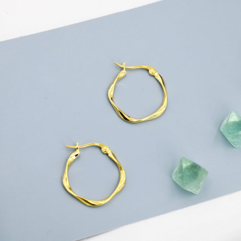 Large Mobius Hoop Earrings in Sterling Silver Silver or Gold - Etsy