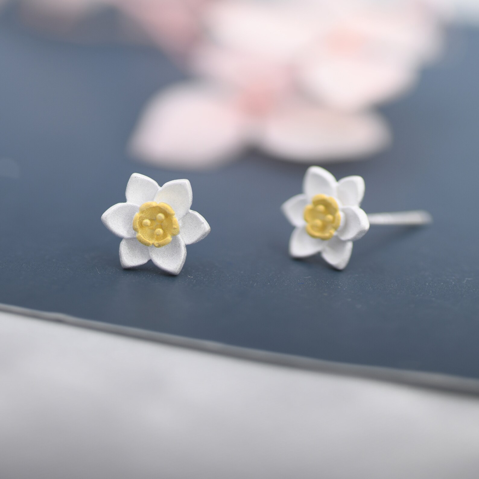 Sterling Silver Daffodil Flower Jewellery Pretty and Cute - Etsy UK