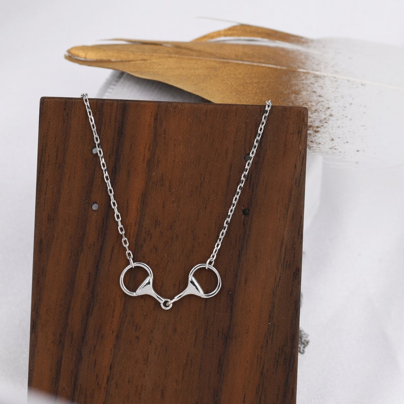 Snaffle Bit Necklace in Sterling Silver Silver or Gold Horse - Etsy UK