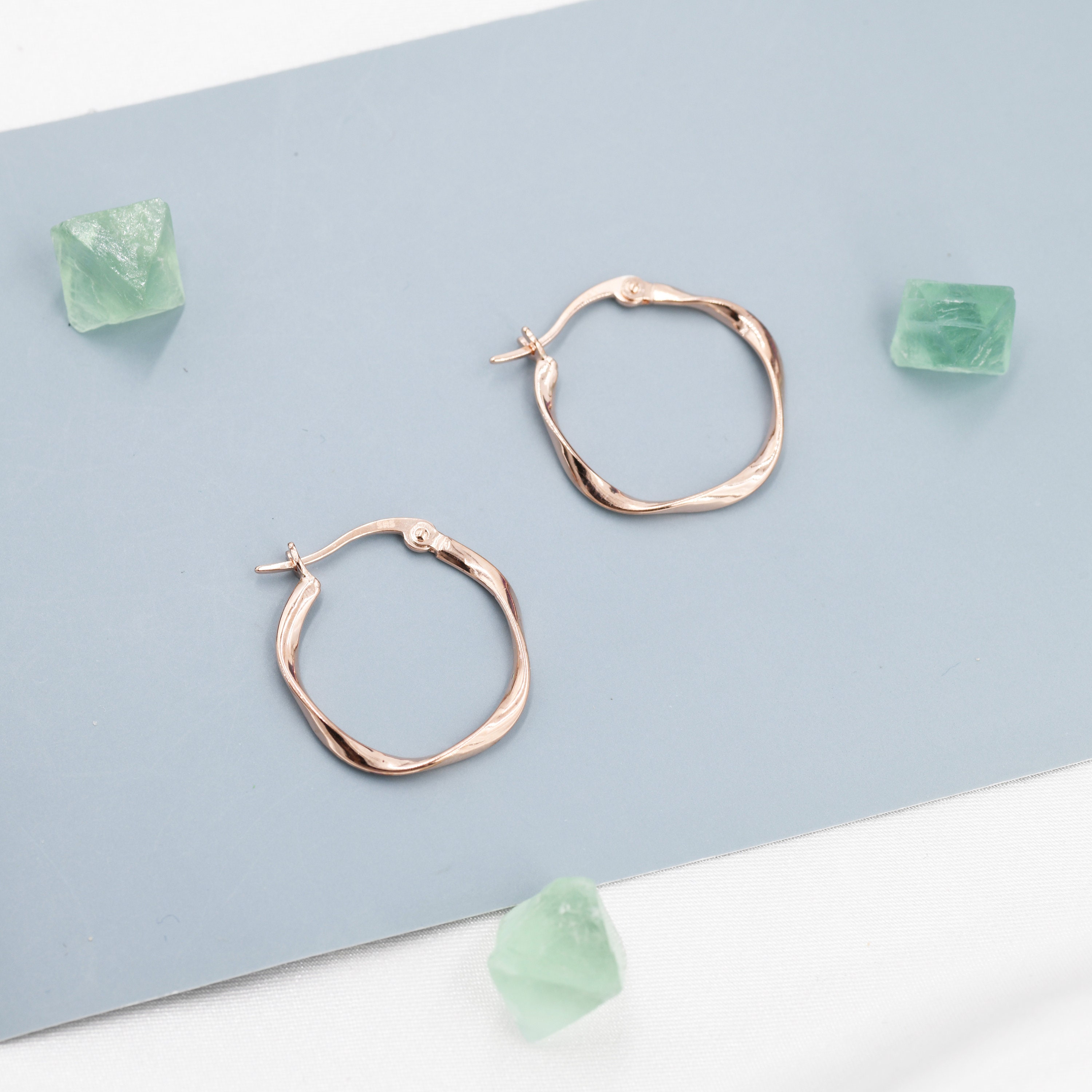 Large Mobius Hoop Earrings in Sterling Silver Silver or Gold - Etsy UK