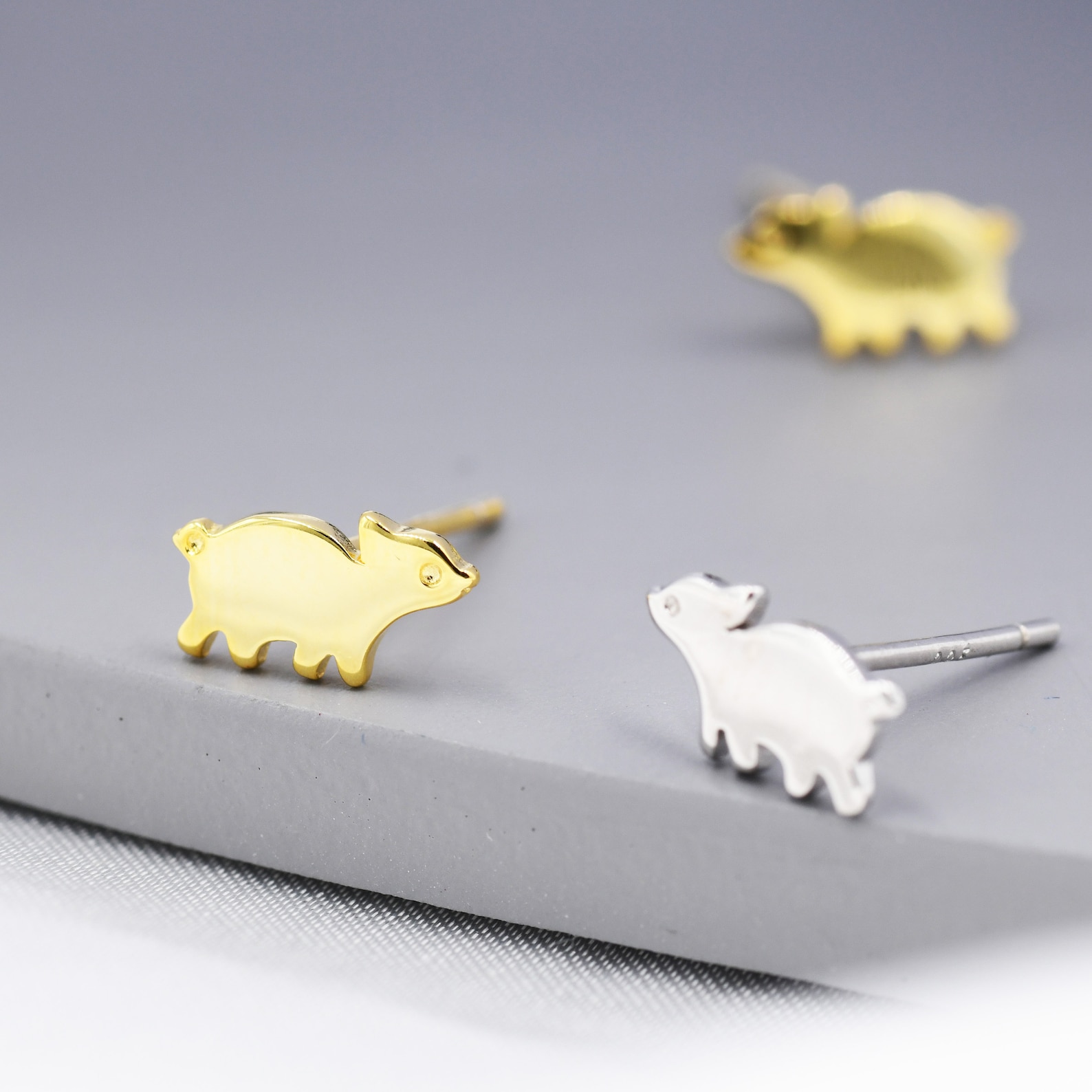 Baby Pig Stud Earrings in Sterling Silver Piglet Earrings | Etsy
