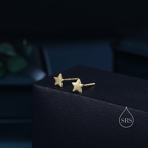 Tiny Star Stud Earrings in Sterling Silver, Dainty, Celestial Stud, Delicate and Pretty - Etsy
