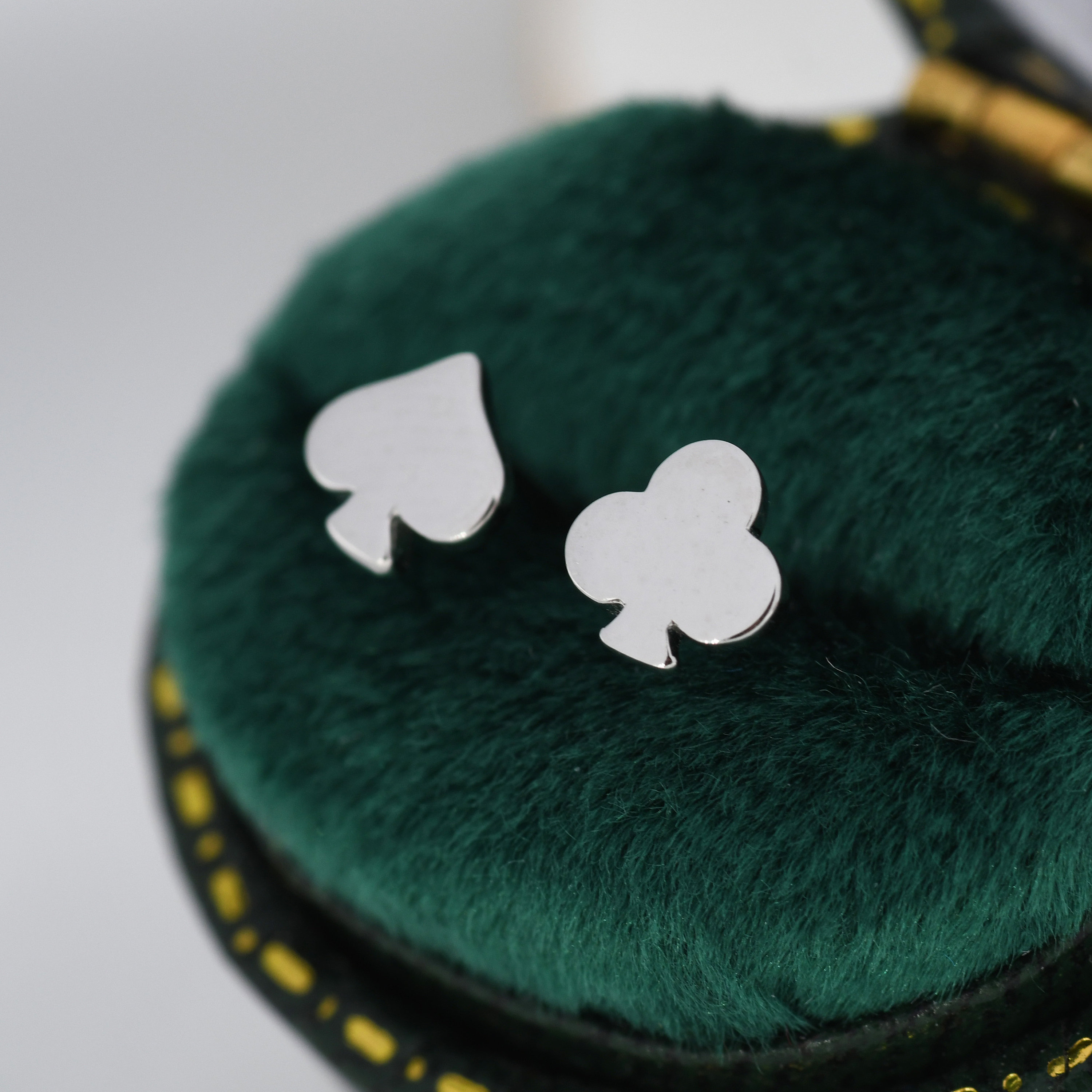 Card Suit Stud Earrings in Sterling Silver Spade Earrings | Etsy