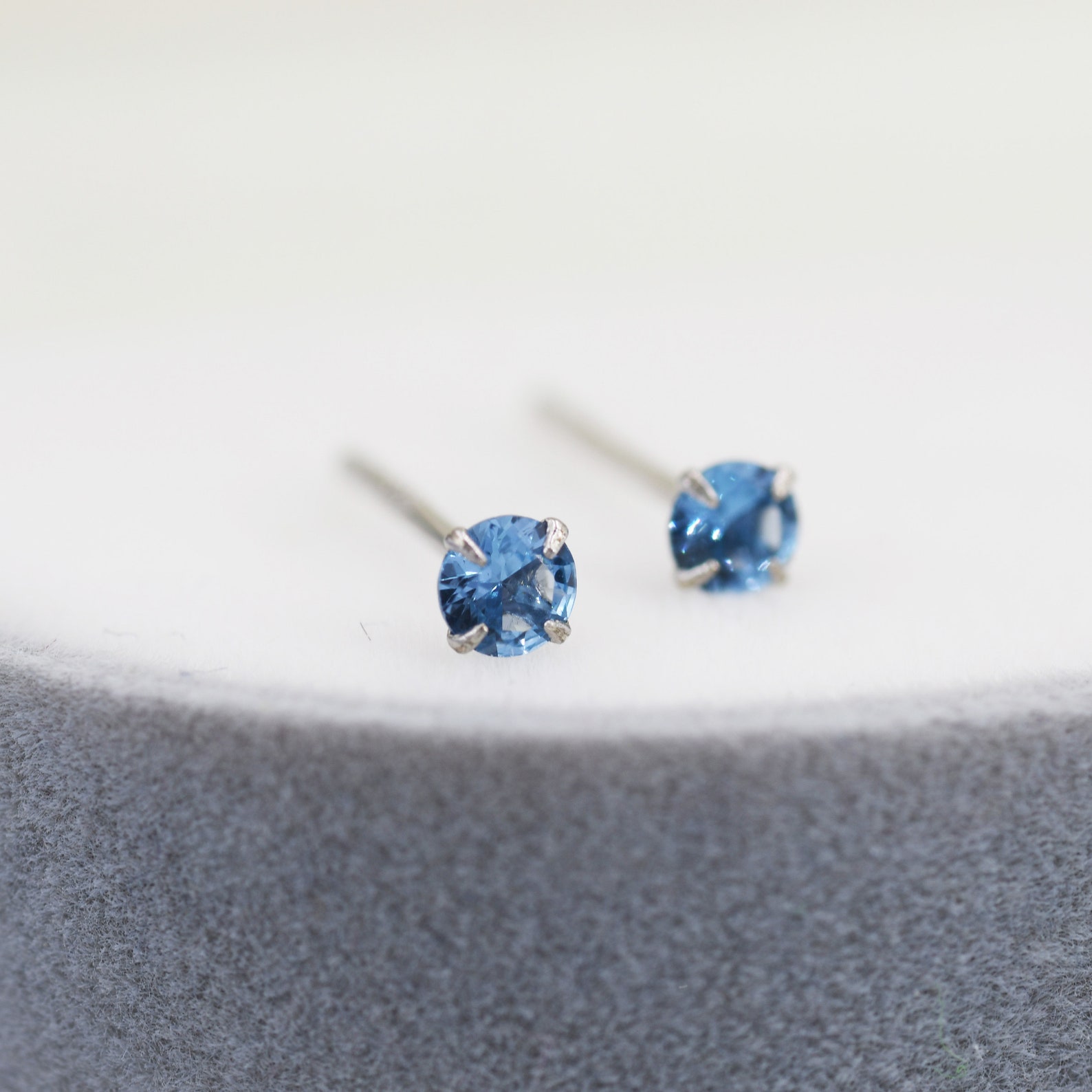 Sterling Silver December Birthstone Earrings, Tanzanite Blue Stud ...