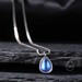 Aurora Moonstone Droplet Pendant Necklace in Sterling Silver, Lab ...