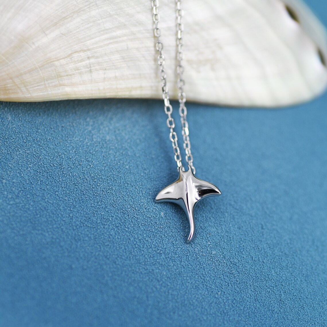 Manta Ray Pendant Necklace in Sterling Silver Ray Fish - Etsy UK