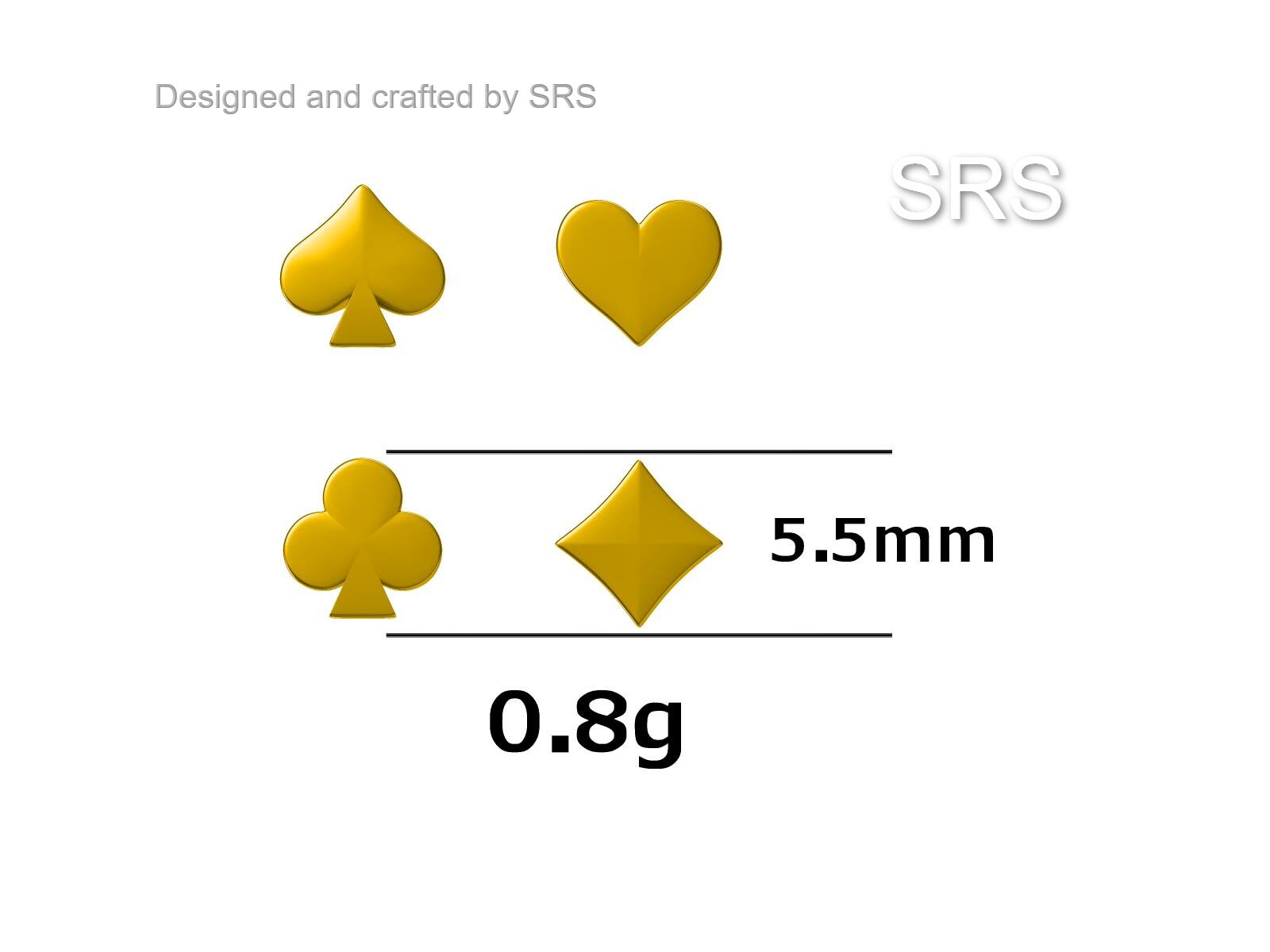 Card Suit Stud Earrings in Sterling Silver Spade Earrings - Etsy