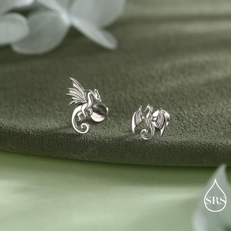 Mismatched Dragon 16G Internally Threaded Flat Back Earrings in ...