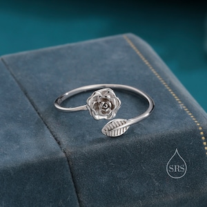 Rose Wrap Ring in Sterling Silver, Flower Ring, Silver Rose Ring ...