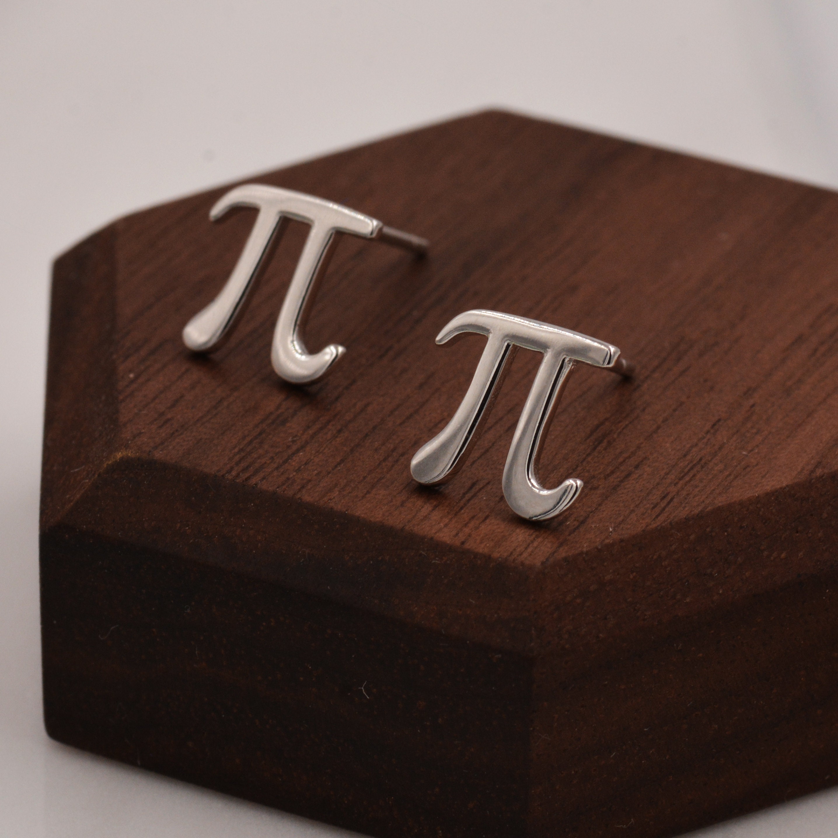 Sterling Silver Pi Stud Earrings Mathematical Earrings - Etsy UK