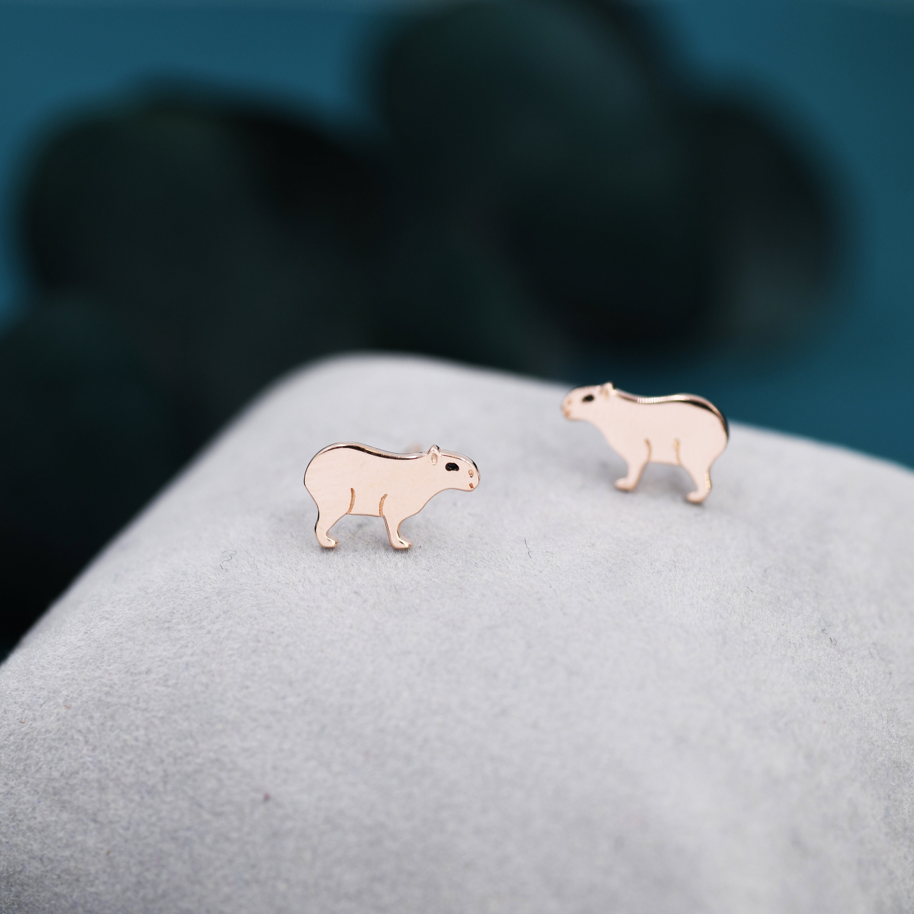 Capybara Stud Earrings in Sterling Silver Cute Animal - Etsy UK