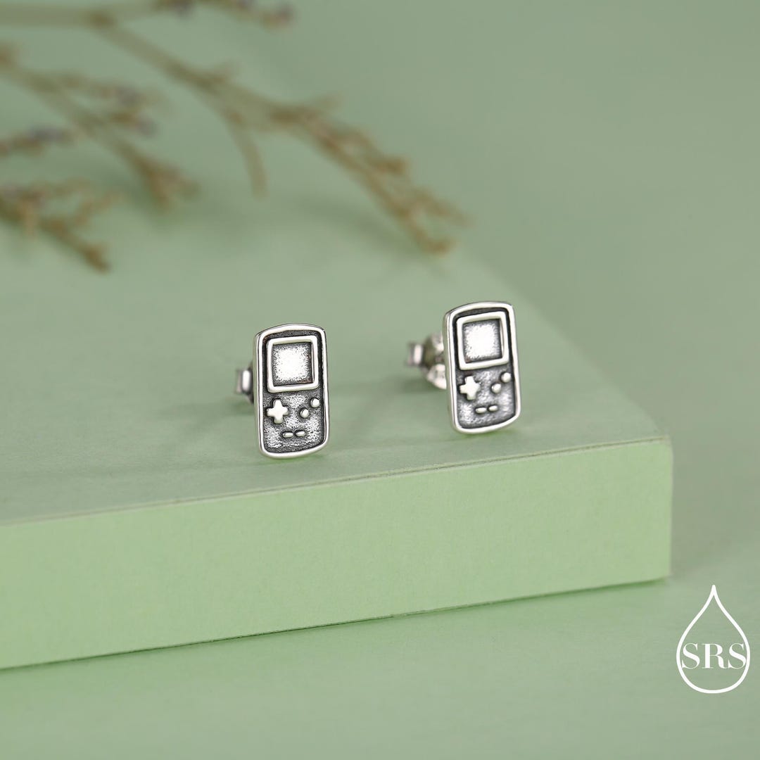 Sterling Silver Retro Game Console Stud Earrings, 90s Nostalgic ...
