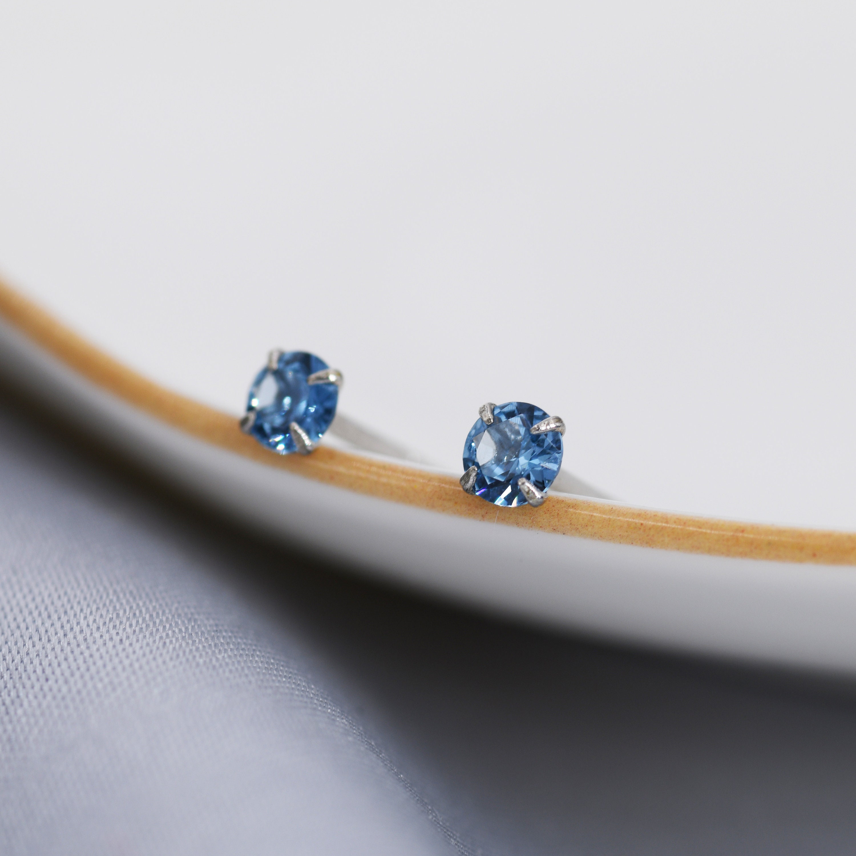 Sterling Silver December Birthstone Earrings, Tanzanite Blue Stud ...