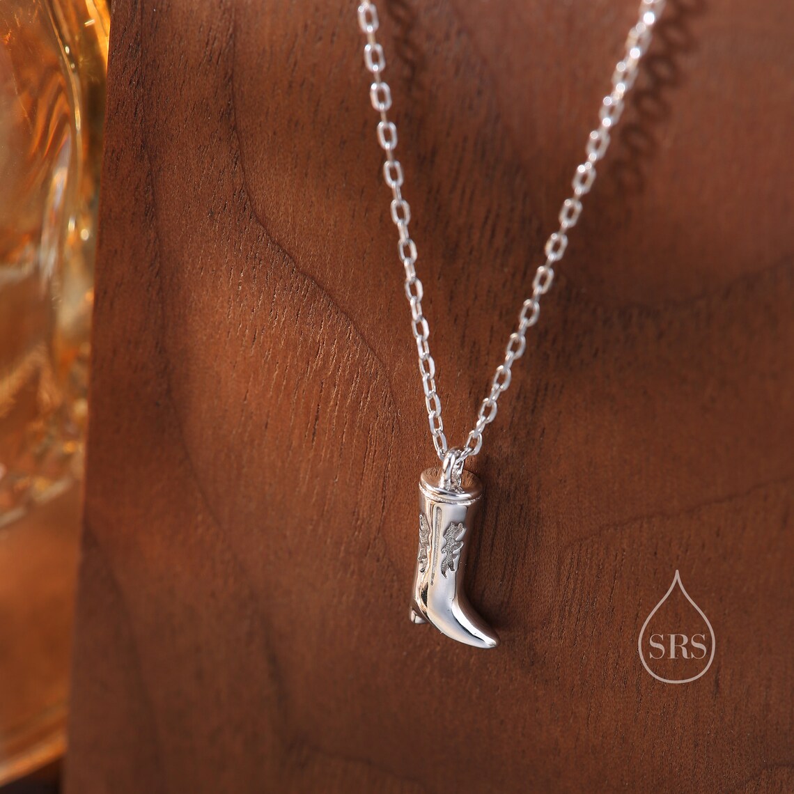 Cute Little Cowboy Boot Pendant Necklace in Sterling Silver, Silver or ...