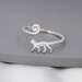 Sterling Silver Cat Ring, Adjustable Sized Ring, Open Ring, Stacking ...