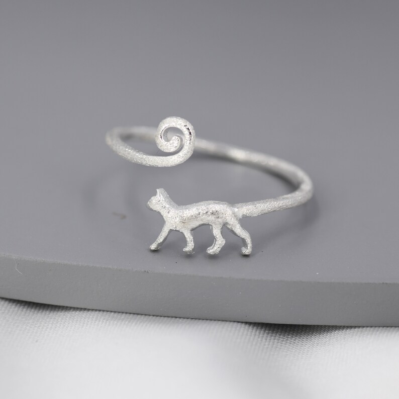 Sterling Silver Cat Ring Adjustable Sized Ring Open Ring | Etsy