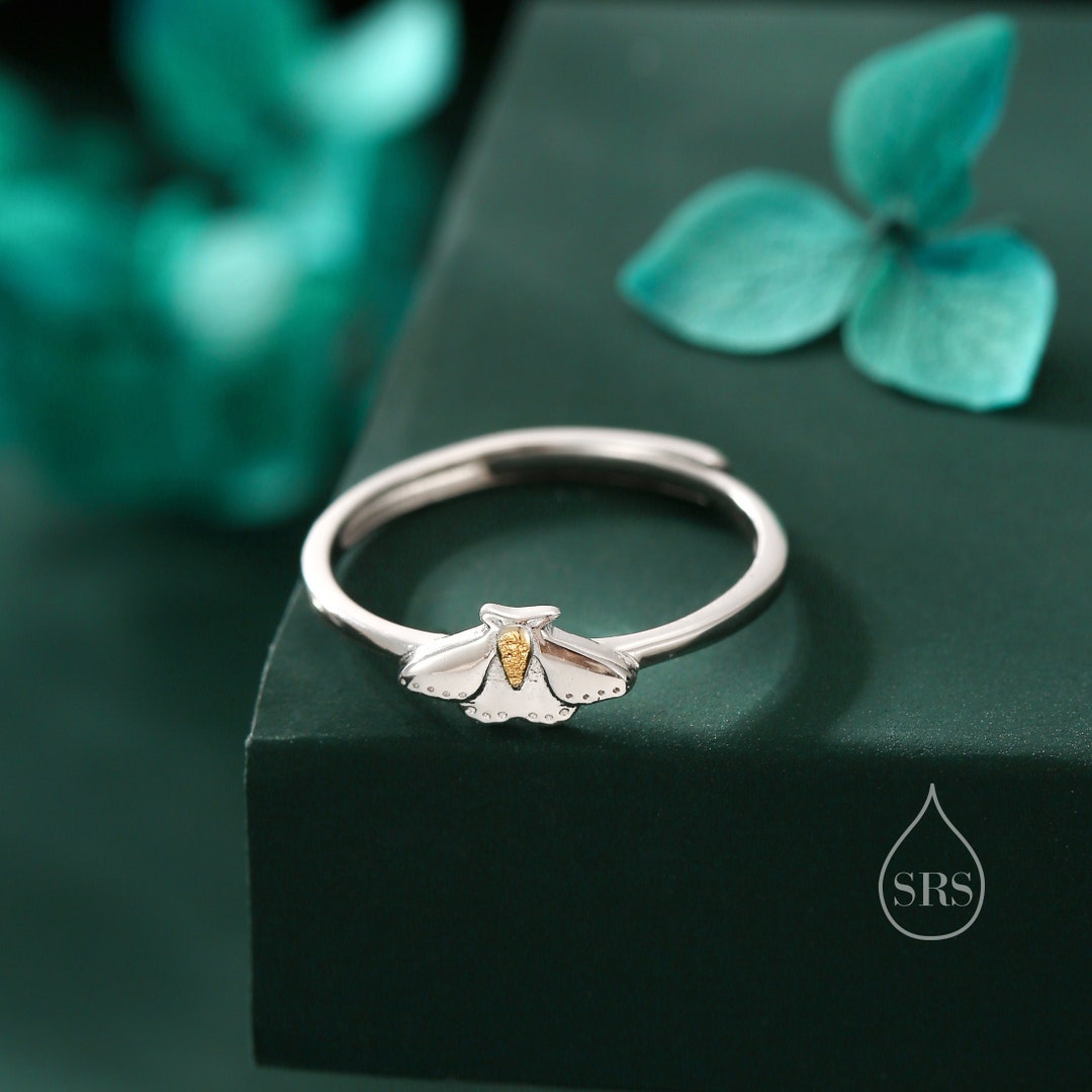 Sterling Silver Moth Ring, Adjustable Size, Moth Insect Ring, Moth Ring ...