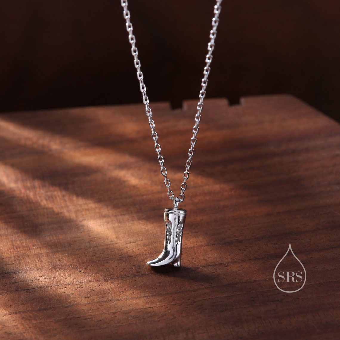 Cute Little Cowboy Boot Pendant Necklace in Sterling Silver, Silver or ...